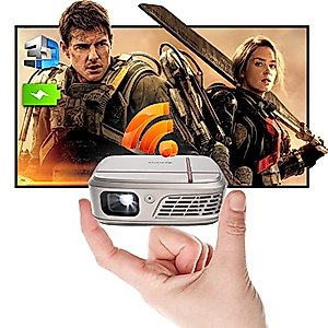 Mini Portable Projector 5200mAh Battery, Pocket Outdoor 3D Movie WiFi Projector Wireless HD Cinema Airplay Mirroring for Smart iOS Android Phone/Laptop, Small DLP Projector for DVD TV Stick HDMI USB