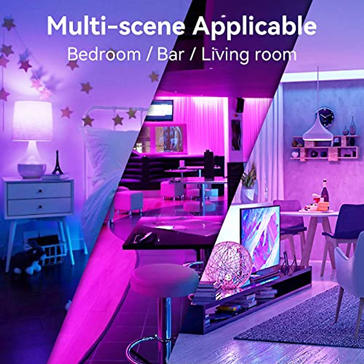 Led Strip Lights, 16.4ft Smart Lights with App Remote Control, RGB Color Changing Led Lights for Bedroom, Home, TV, Parties and Christmas Decoration