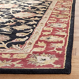 SAFAVIEH Heritage Collection 3' x 5' Black / Red HG112A Handmade Traditional Oriental Premium Wool Area Rug