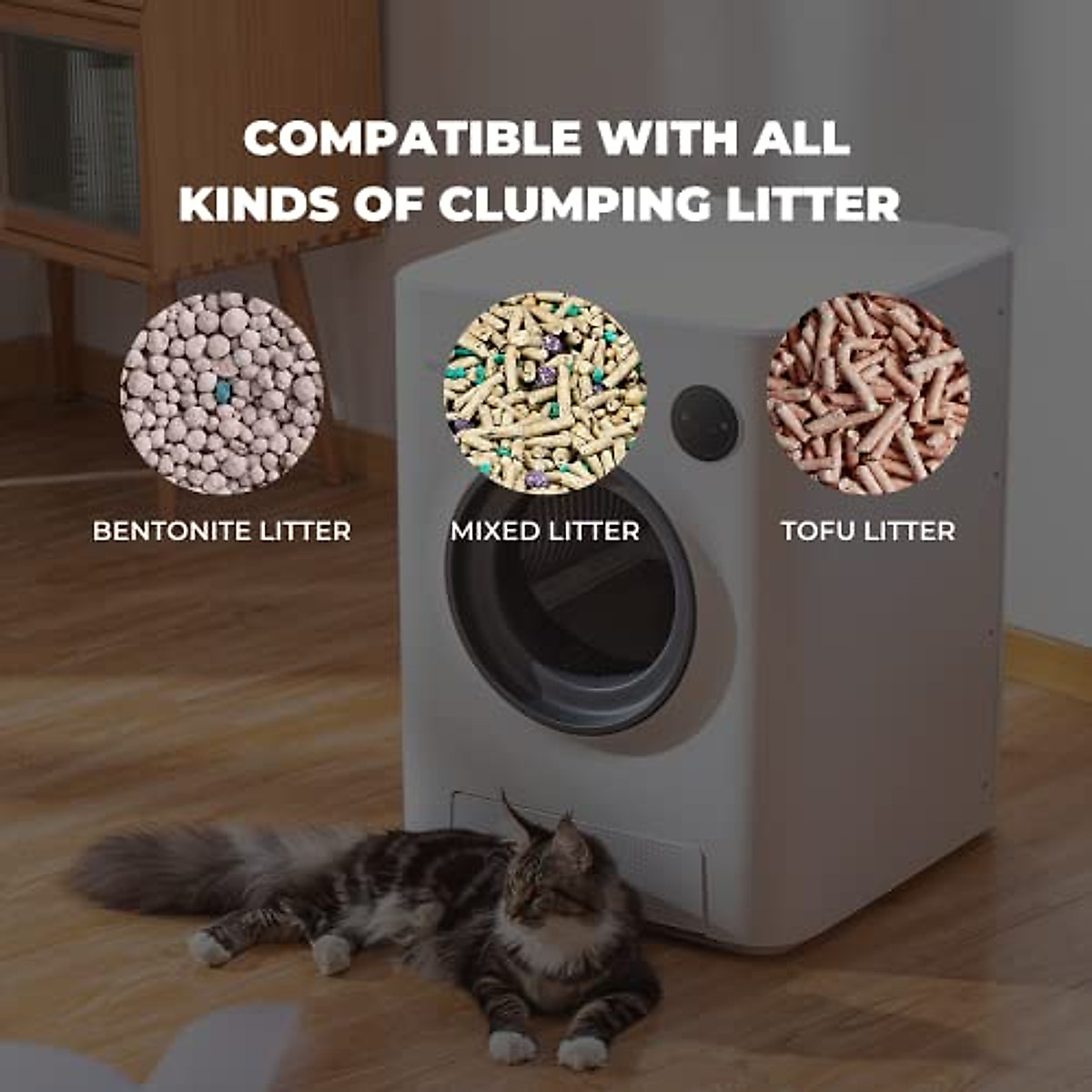 INSTACHEW Purrclean Automatic Self Cleaning Cat Litter Box, Smart App Enabled Litter Box, Large Capacity for Multiple Cats, Secure and Odorless (Purrclean)