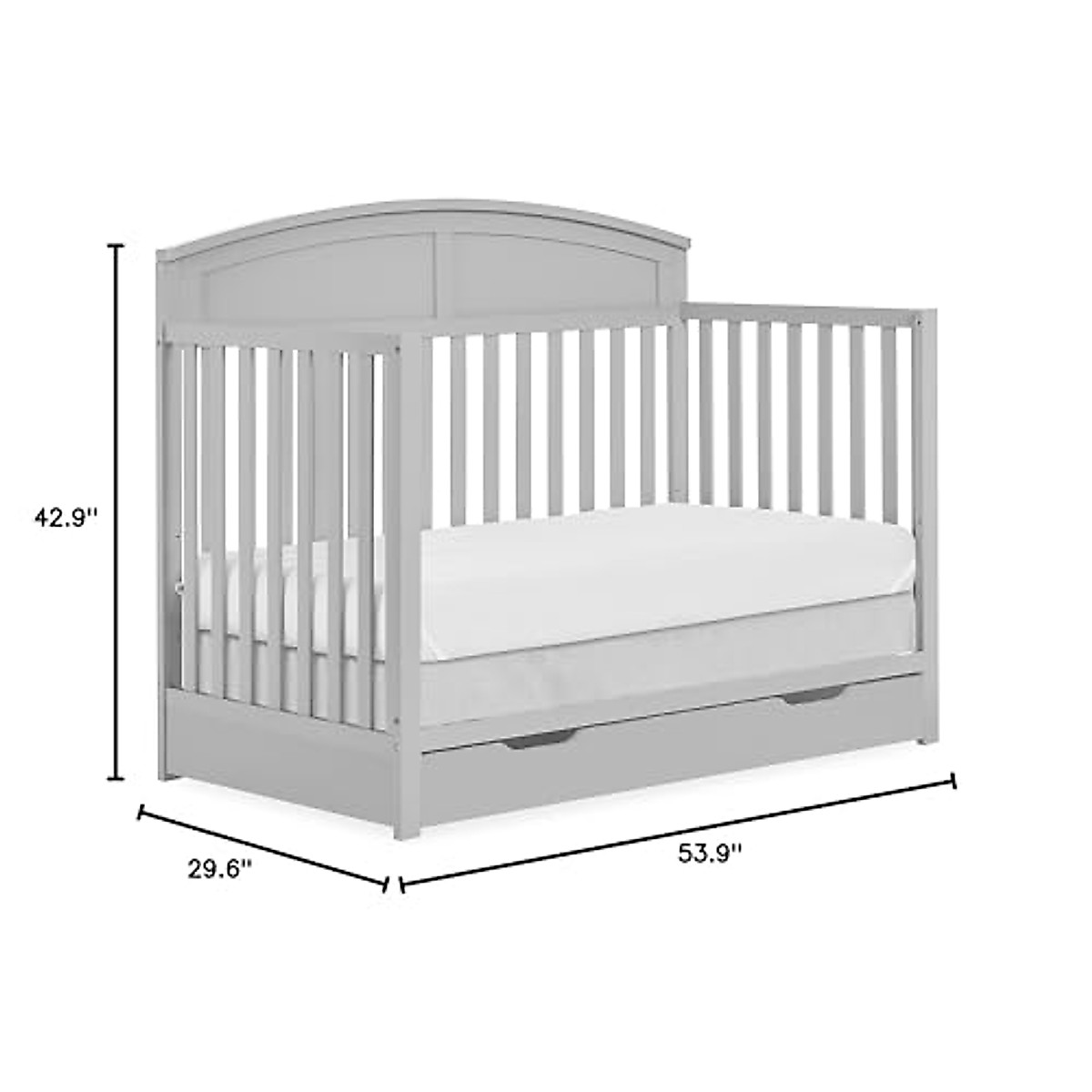 Dream On Me Storybrooke 5 in 1 Convertible Crib with Under Drawer