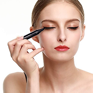 docolor Eyeliner Stamp Double-sided Liquid Winged Eye Liner Pen Waterproof Smudgeproof Long Lasting Wing Original Eyeliner Pen(1PC,Black)