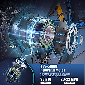 ANCHEER 350/500W Electric Bike 27.5'' Adults Electric Commuter Bike/Electric Mountain Bike, 36/48V Ebike with Removable 10/10.4Ah Battery, Professional 21/24 Speed Gears