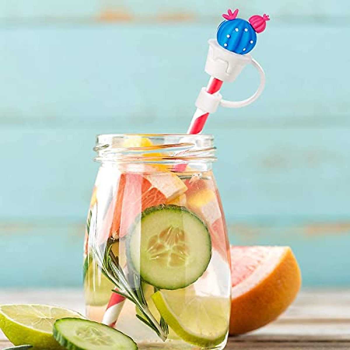 6Pcs Straw Tips Cover Straw Covers Cap for Reusable Straws Straw Protector Clouds for Stanley Cup