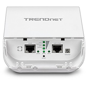 TRENDnet 10dBi Wireless N300 Outdoor PoE Pre-configured Point-to-Point Bridge Bundle Kit, TEW-740APBO2K, 2 x Pre-configured Wireless N Access Points, IPX6 Rated Housing, Built-in 10 dBi Antennas white