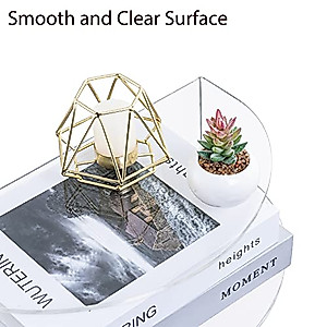 HMYHUM Acrylic Floating Nightstand, Wall Mounted Bedside Table for Bedroom, Hanging, 10 lbs Load, Oval, 14" L x 8 "W x 4" H, Clear