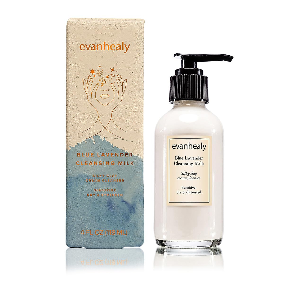 evanhealy Blue Lavender Cleansing Milk | Soothe & Calm Reactive Skin | Moisturizing Gentle Deep Clean For Sensitive Skin