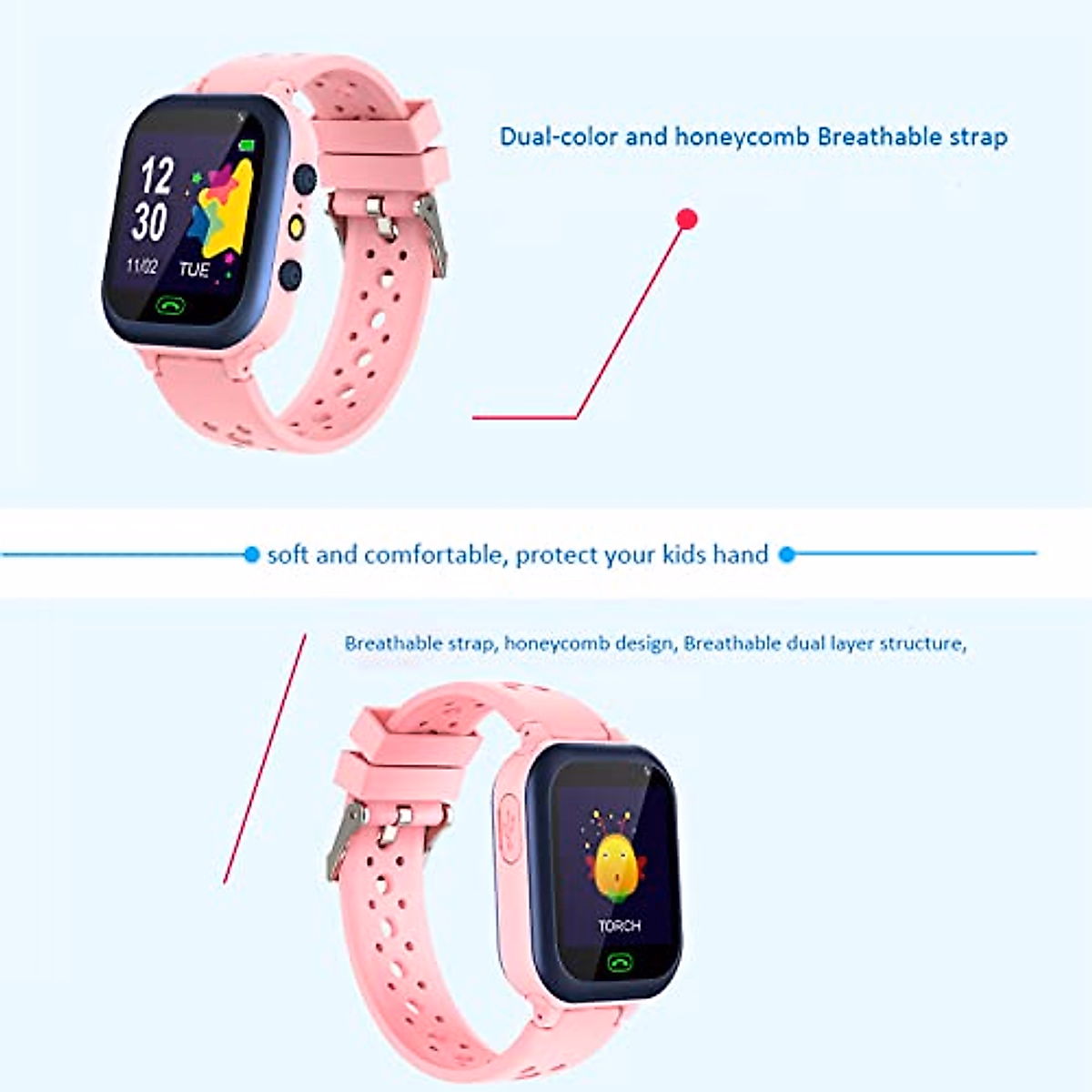 Smart Watch for Boys Girls Ages 3-12 Smart Watch with Video Camera Music Player Call 1.44 in HD Touch Screen Christmas Birthday Gifts