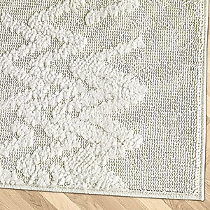 Antep Rugs Palafito 2x5 Geometric Shag Chevron High-Low Pile Textured Indoor Area Rug (White, 2' x 5')