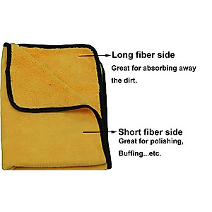 Simple Houseware Professional Grade Ultra Plush Premium Microfiber Towels, 410 GSM (16 inch x 24 Inch) (6 Pack) - Safe for Car Wash, Home Cleaning & Pet Drying Cloths