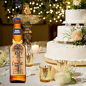 Makhry 52pcs Skeleton Key Bottle Opener Wedding Favors for Guests Personalized Souvenir Set with Thank You Gift Cards and Ribbons for Wedding Bridal Shower Party Favors(Copper)