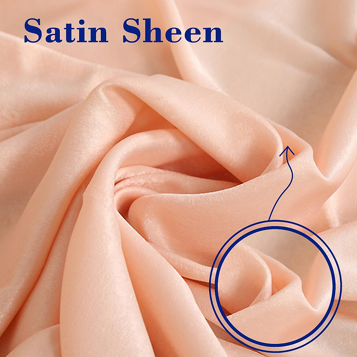 SHERWAY 9.6 Feet x 10 Feet Light Peach Silky Soft Curtain Wedding Backdrop Drapes, Slightly Shiny Satiny Window Curtains for Party Ceremony Decoration
