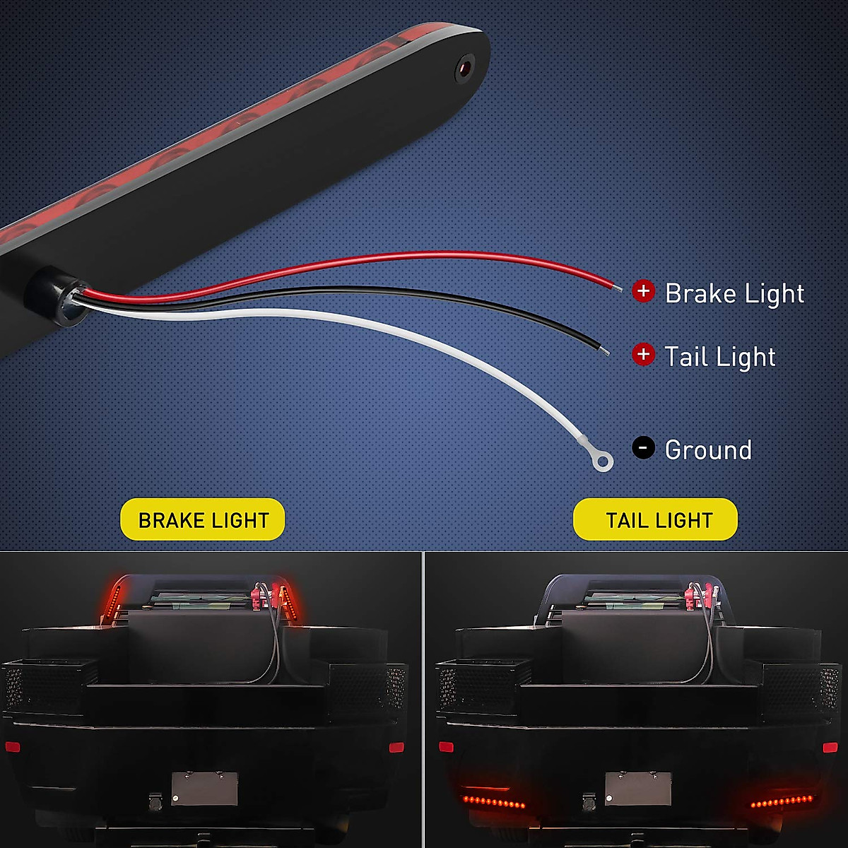 Nilight 2PCS 16Inch 11 LED Red Trailer Light Bar for Park Stop Turn signals Tail Brake Light DOT Compliant IP65 Waterproof Truck Trailer Marker ID Bar, 2 Years Warranty