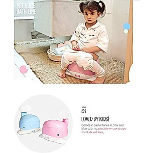 Petinube Whale Potty Training Toilet for Infant and Toddler, Anti-Splash, Easy Clean (Blue)