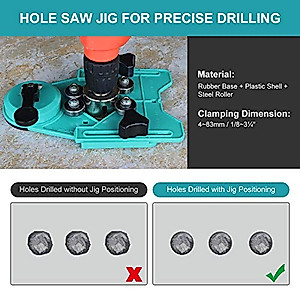 BEAMNOVA Set of 16 Diamond Drill Bits with Jig Ceramic Tile Hole Drilling Set Kit 6mm-50mm 1/4~2 Inch Hole Saw Set for Glass Stone Granite Marble