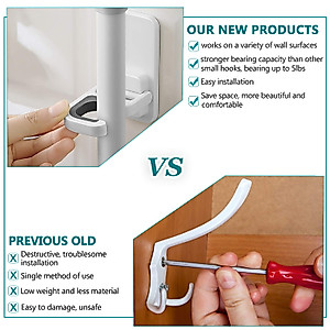 Tinkeep Mop Holder Wall Mounted Holder Broom & Mop Grippers Self Adhesive Acrylonitrile Butadiene Styrene No Drilling Super Anti-Slip Broom and Dustpan Hanger Wall Mount Mops Rakes Holder 3 pcs, White