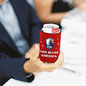 12PCS Fourth/4th of July Can Cooler - Patriotic Beer Sleeves Covers Party Supplies Favors