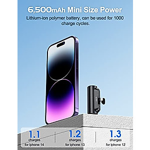 EMNT Mini Portable Charger for iPhone, 6000 mAh Fast Charging 18W PD Ultra-Compact Phone Power Bank, Small External Battery Pack Compatible with iPhone 13/12 Pro Max/11/XS/XR/X/8/7/6s/Plus and More.