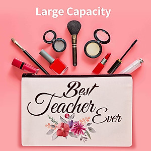 Hlonon 8 PCS Teacher Gifts Makeup Bags Cosmetic Travel Carrying Case Toiletry Pouch with Zipper in 2 Unique Designs, Teacher Appreciation Gifts, 9 x 6 Inch
