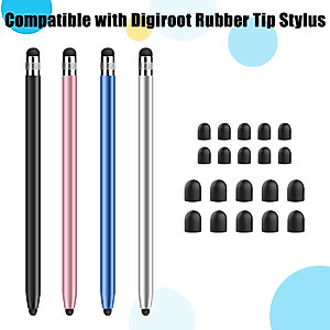 Digiroot 20 Pieces Rubber Replacement Tips, Sensitive and Durable, Only Compatible with Digiroot 2 in 1 Rubber Tip Stylus Pens