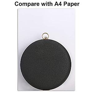 Round Evening Bag Sparkling Glitter Purse Rhinestone Top Handle for Party Cross Body Shoulder Bag for Wedding Bridal (Black)