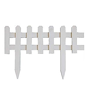 LIXIONG Garden Fence Outdoor Plant Picket Fencing Plant Palisades Decor Privacy Screen Wooden Animal Barrier，6 Size (Color : White, Size : 92x75cm)