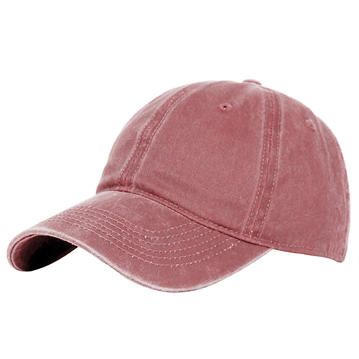 Glamorstar Classic Unisex Baseball Cap Adjustable Washed Dyed Cotton Ball Hat Red wine