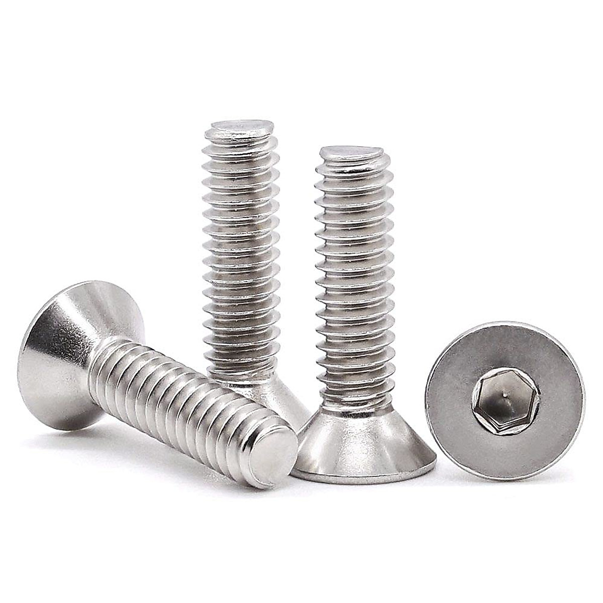 Glvaner 10-24 x 1/2" (60 pcs) Flat Head Socket Cap Screws Bolts, 304 Stainless Steel 18/8, Countersunk Head Socket Cap Screws, Allen Hex Drive, Full Thread