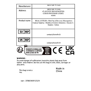 REAL LITTLES RLITTLES01B Mini Backpacks, Multicolored, 8.6 x 12.5 x 5.8cm