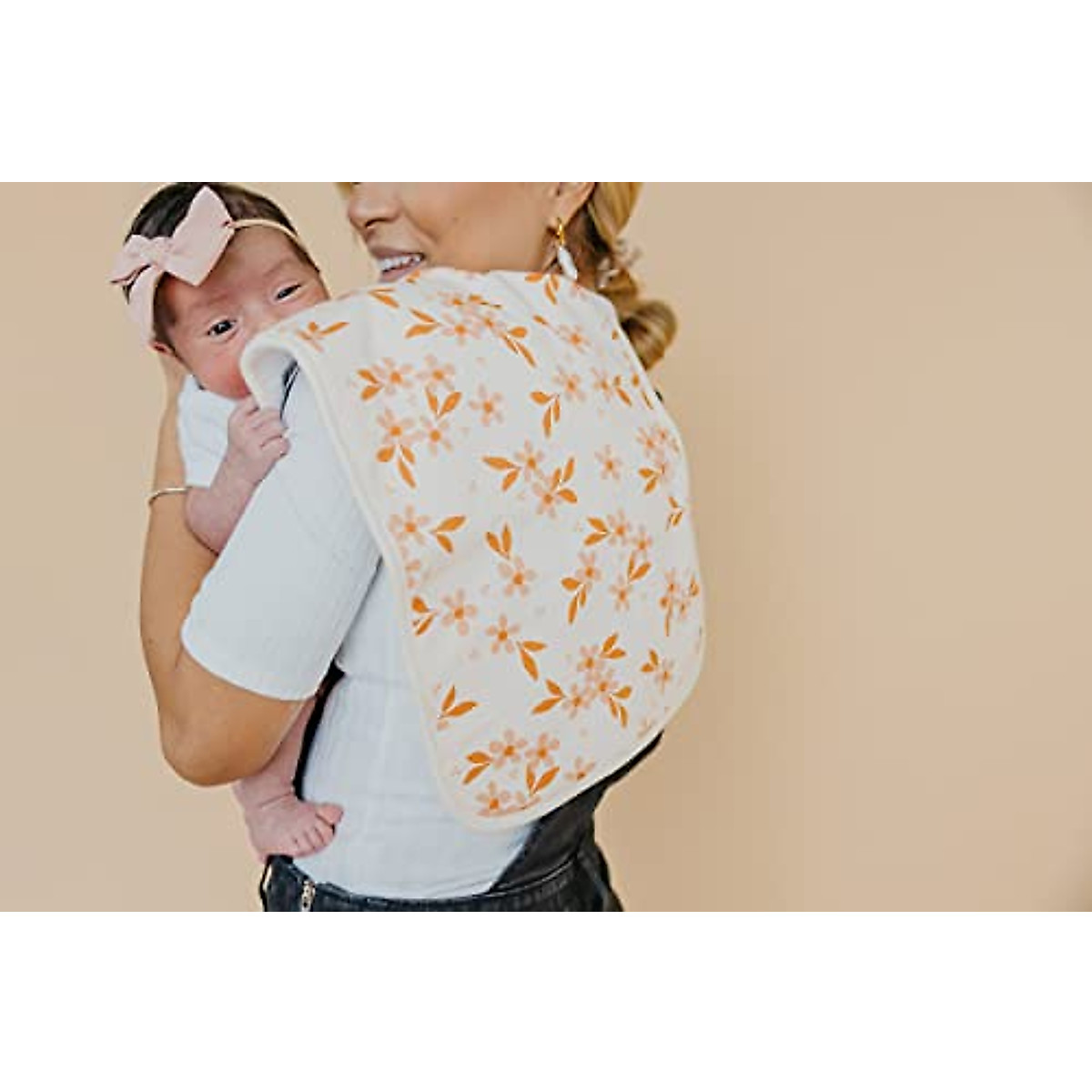 Baby Burp Cloth Large 21''x10'' Size Premium Absorbent Triple Layer 3-Pack Gift Set"Rue" by Copper Pearl