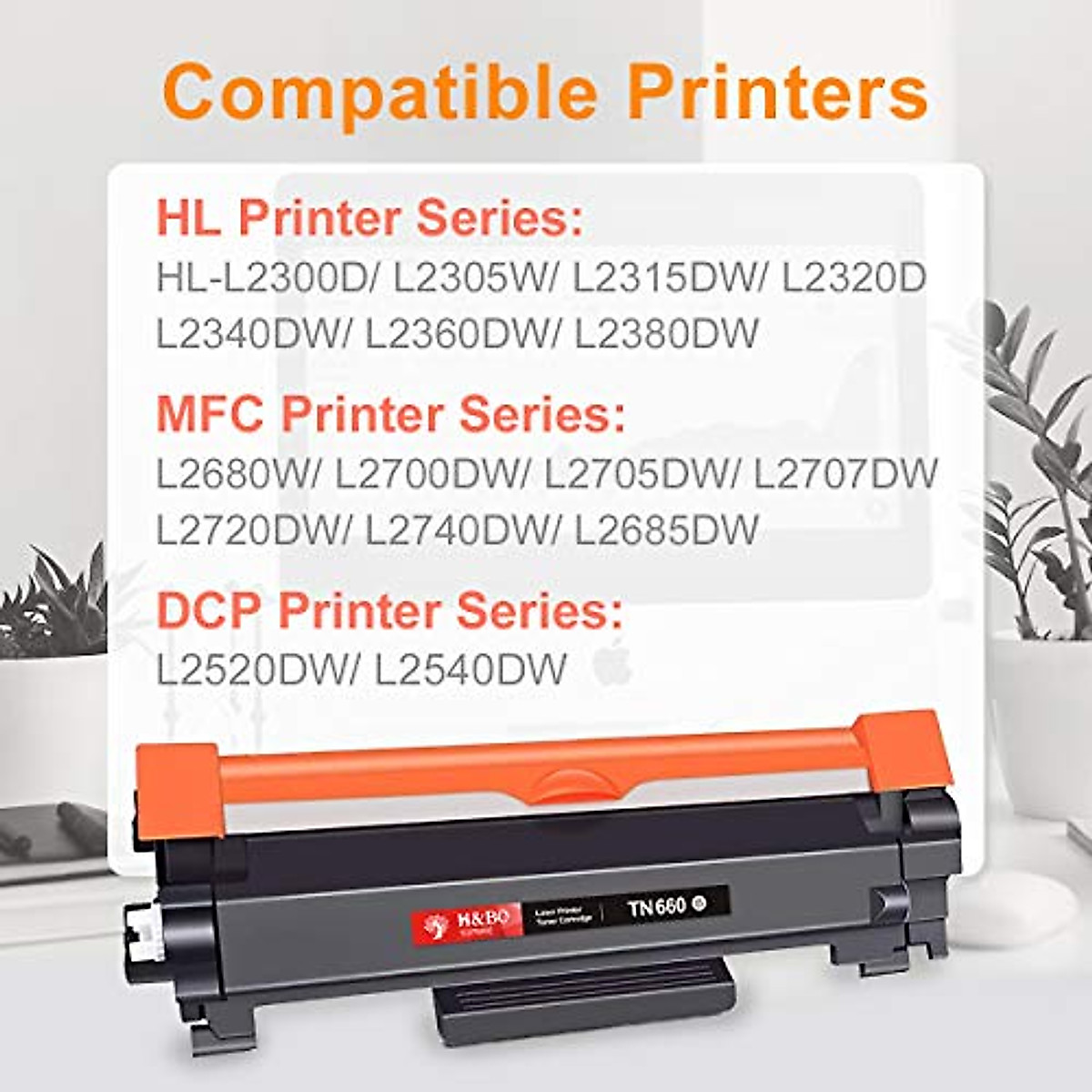 H&BO TOPMAE Compatible Toner Cartridge Replacement for Brother TN660 TN 660 TN630 TN 630 High Yield to use with HL-L2300D HL-L2320D HL-L2340DW HL-L2360DW MFC-L2720DW MFC-L2740DW DCP-L2540DW (4 Black)