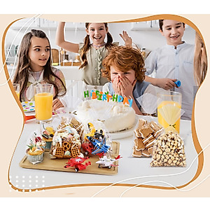 SUREHOME Cellophane Bags 100 Pack Clear Cellophane Treat Bags 6x10 In Cello Candy Bags for Party Favors Clear Gift Bags with Ties Plastic Gift Bags for Gift Giving Cookies Bakery Popcorn Goodie Wraps