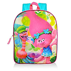 Trolls World Tour Backpack Set for Girls Kids ~ Deluxe 16" Trolls Backpack with Trolls Imagine Ink, Stickers, and More (Trolls School Supplies Bundle)