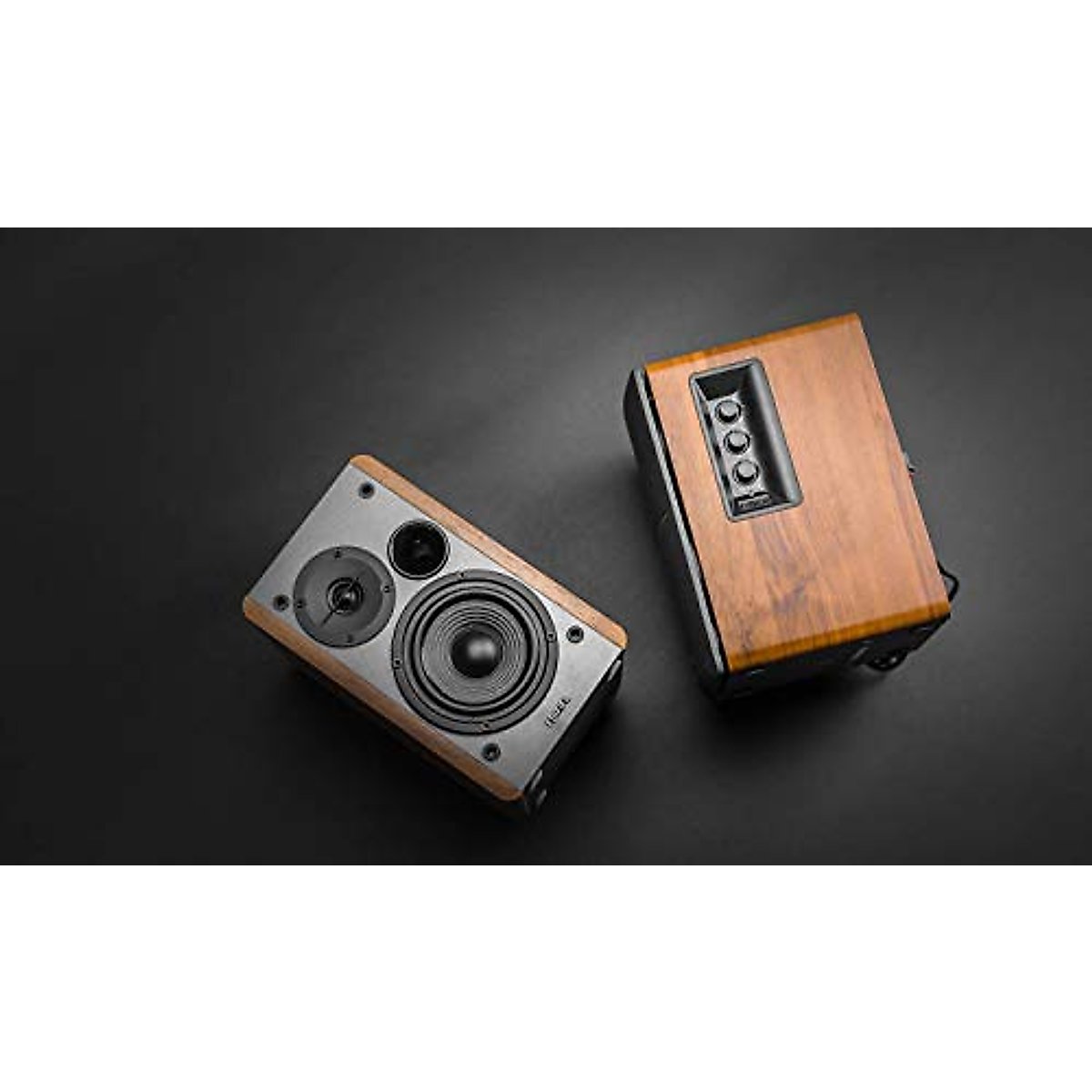 Edifier R1280DB Powered Bluetooth Bookshelf Speakers - Optical Input - Wireless Studio Monitors - 4 Inch Near Field Speaker - 42w RMS - Wood Grain