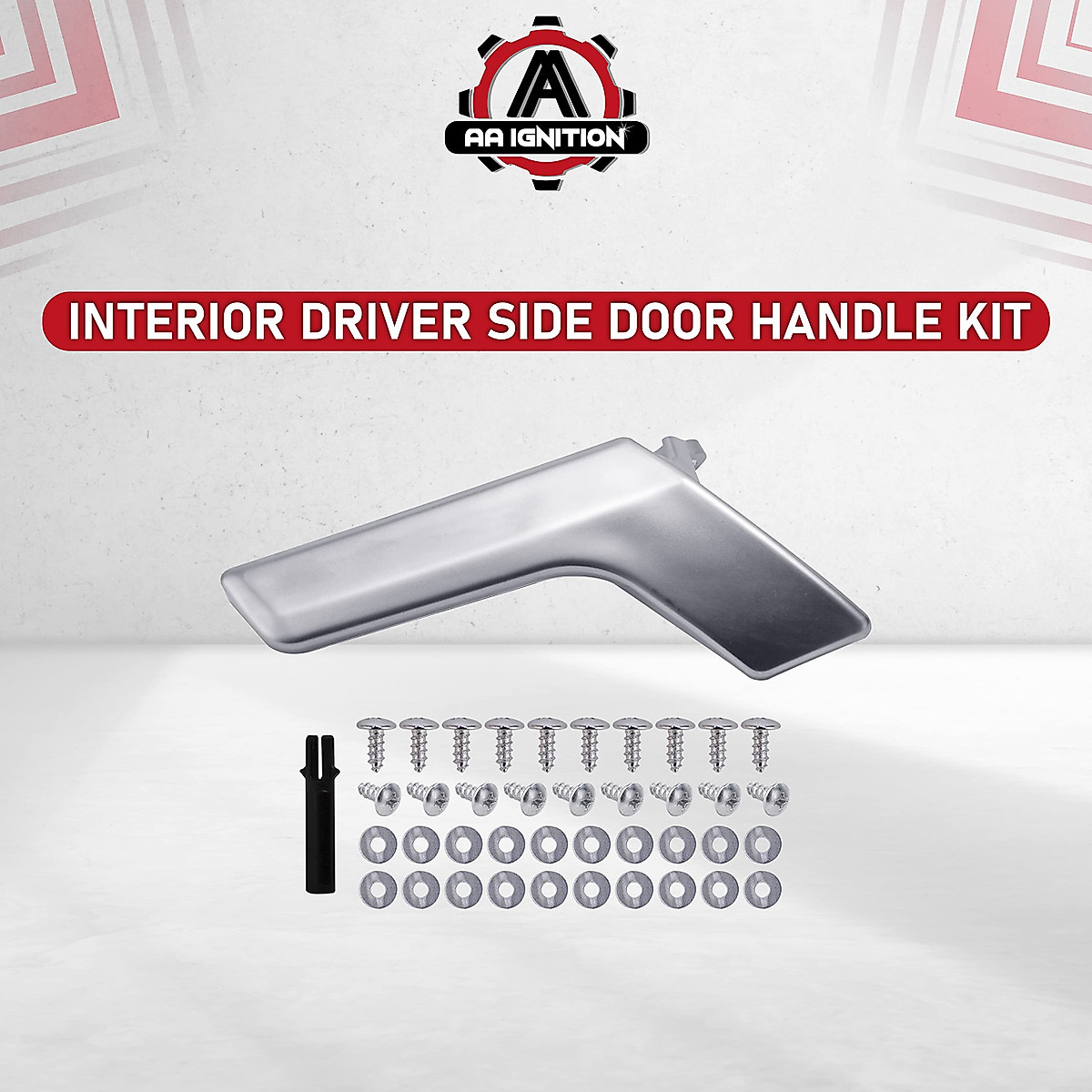 Interior Mercedes Door Handle Kit - Front Left or Rear Driver Side - Inner Handles Fit Mercedes-Benz Vehicles - W204, X204 C230, C250, C300, C350 - 2047201171, 2047201763, 2047202663 - Matte Silver