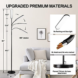 [2024 New] Floor Lamp, 18W 1800LM Super Bright LED Light Lamp with Remote & Works with Smart Plug, Dimmable Timing Eye Caring Reading Light Modern Standing Floor Lamp for Living Room Bedroom Office