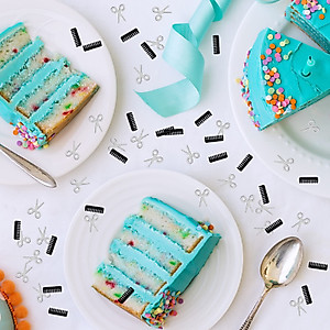 Barber Theme Confetti Silver Black Glitter, Haircut Salon Table Confetti, Makeup Paper Scatter, Hairstylist Haircut Salon Birthday Party Table Decorations Confetti, 120pcs