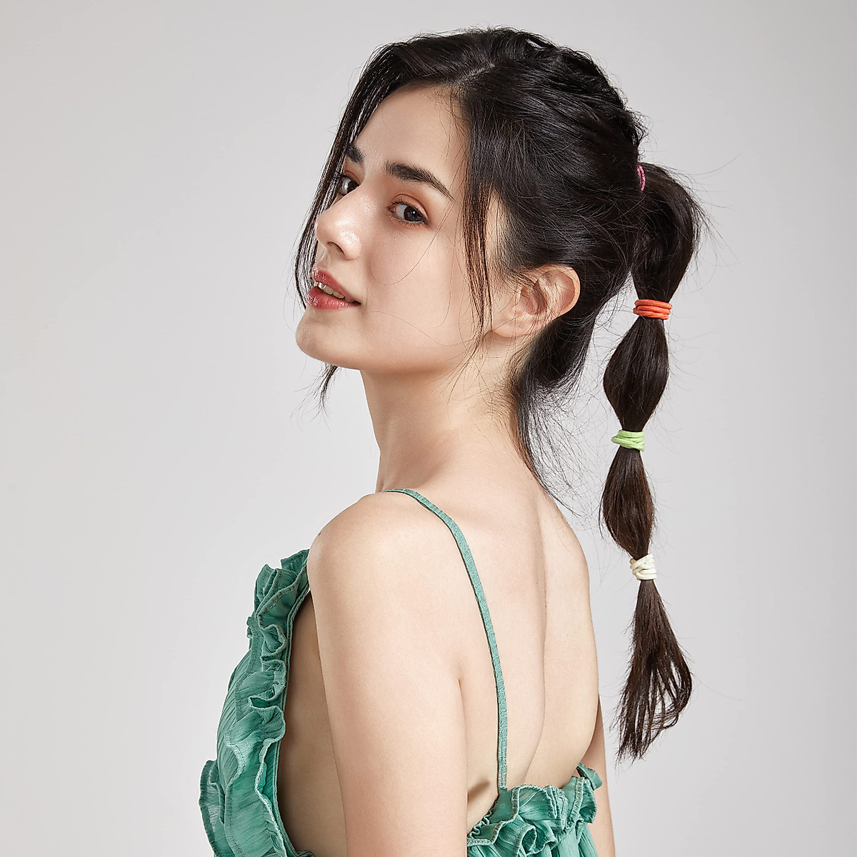 Dofash Hyper Elastic Hair Ties, 30 PCS Beige Hair Bands for Women's Hair, Blonde, Reusable, Nylon, Quick Stretch and Restore, Smooth Junction, Durable, Hair Friendly, Safety Tested