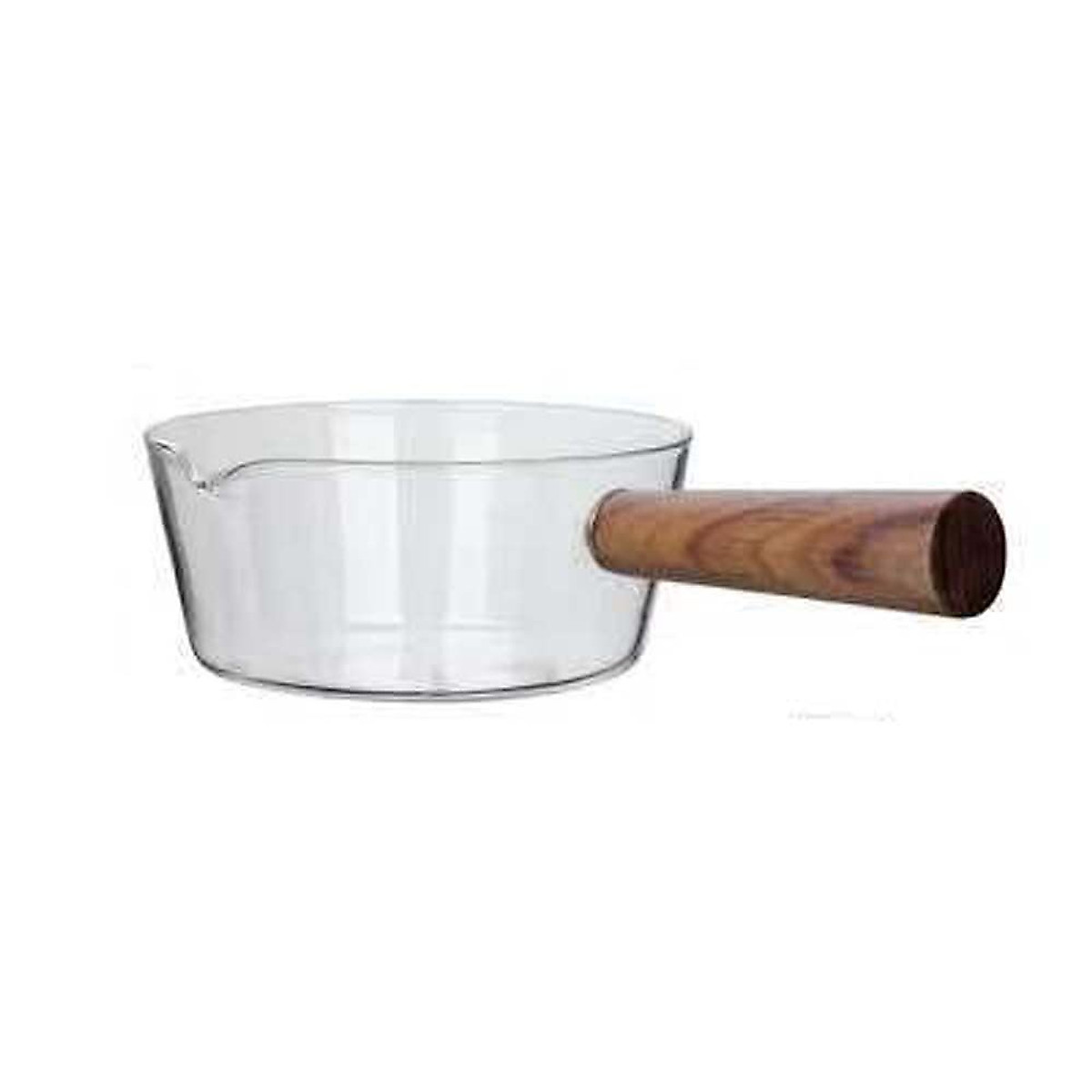 Vctitil Porridge Pot Soup Pot Wooden Handle Cookware High Temperature Resistant Transparent Glass Milk Noodle Pot Saucepan (400ml/600ml)(600ml)