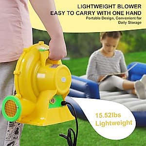 Byjoph Inflatable Blower Bounce House Air Blower, 1HP 565CFM 110V 60Hz for Commercial Inflatable Arch, Jumper, Bouncy Castle (1HP)