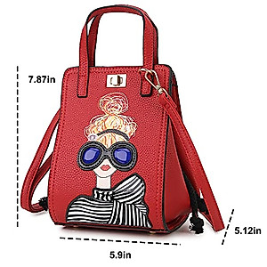 ENJOININ Novelty Lady Face Purses and Handbags for Women Funky Top Handle Satchel Tote Crossbody Shoulder Bags
