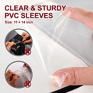 Lanpn Photo Album 11x14, Linen Hard Cover Acid Free Slip Slide in Photo Albums Sleeves Holds 50 Top Load Vertical Only 11x14 Pictures (Blue)