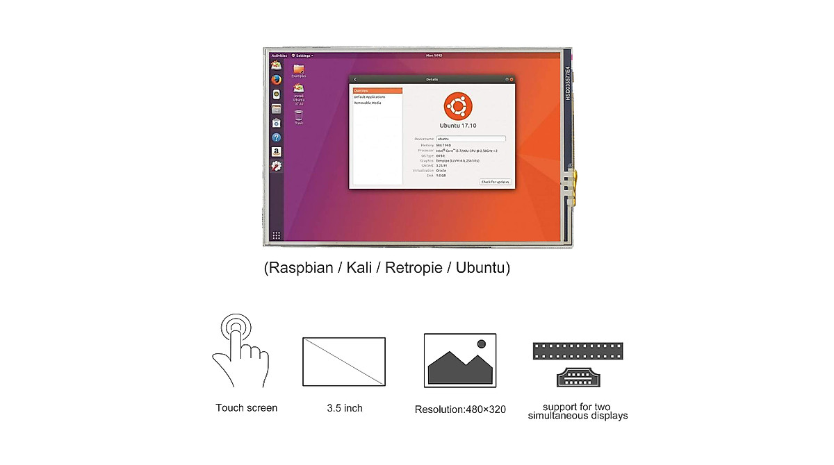 JUN-ELECTRON 3.5" Touch Screen for Raspberry Pi 3 B+
