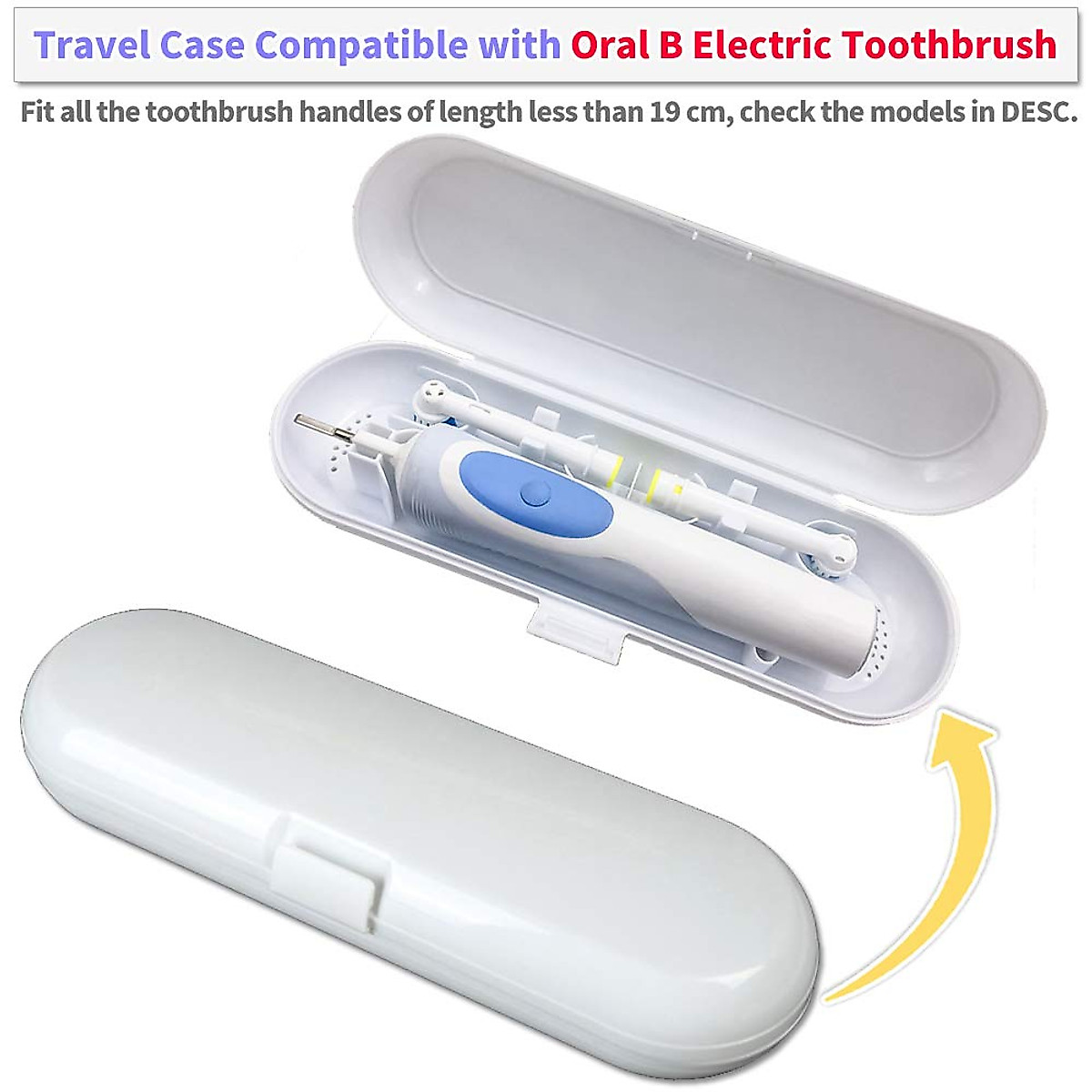 Electric Toothbrush Travel Case for Oral-B Toothbrushes - 4 Pcs Toothbrush Head Covers Compatible with Oral B Electric Toothbrush Heads (White)