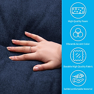 Mjkone 144'' Oversized U Shape Sectional Sofa Couch with Reversible Ottoman. 6 Pieces Modular Sofa Couch with 2 Free Cushions. Free Combination, Living Room Furniture, Deep Blue