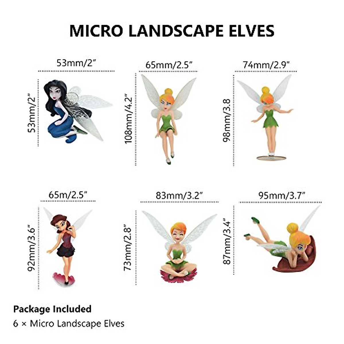 fannuoyi 6X Fairy Miniature Figurine Garden Ornament Plant Pot Craft Dollhouse Cake Decoration Supplies, Cake Topper, Party Cake Decoration Decoration