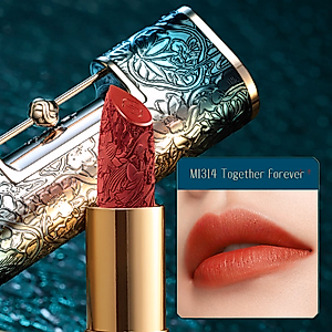 FLORASIS Blooming Rouge Love Lock Lipstick Long-Lasting Sculpting Lipstick Misty Matte Finish Lightweight Nourishing for Everyday Use (M1314 Together Forever)