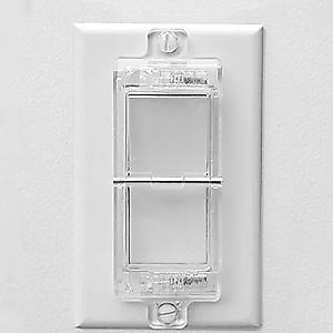 Rocker Light Switch Guard, ILIVABLE Child Proof Switch Plate Cover Guard Protects Your Lights from Being Accidentally Turned On or Off by Children and Adults (Clear,Pack of 2)