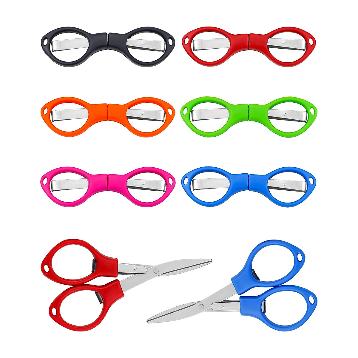 YETOOME 6 Pcs Folding Scissors, Small Stainless Steel Foldable Scissors, Portable Mini Travel Scissors for Home Travel School Office