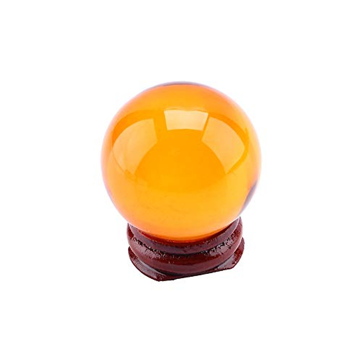 40 MM Citrine Crystal Sphere Ball, Feng Shui Crystal Natural Transparent Crystal Ball Citrine Quartz Crystal with Holder for Wealth